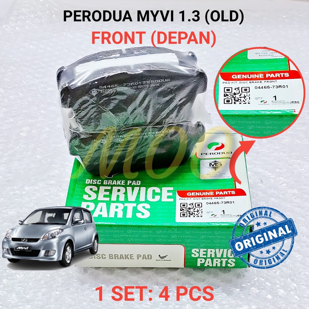 ORIGINAL PERODUA DISC BRAKE PADS 04465-73R01 PERODUA MYVI 1.3 (OLD ...