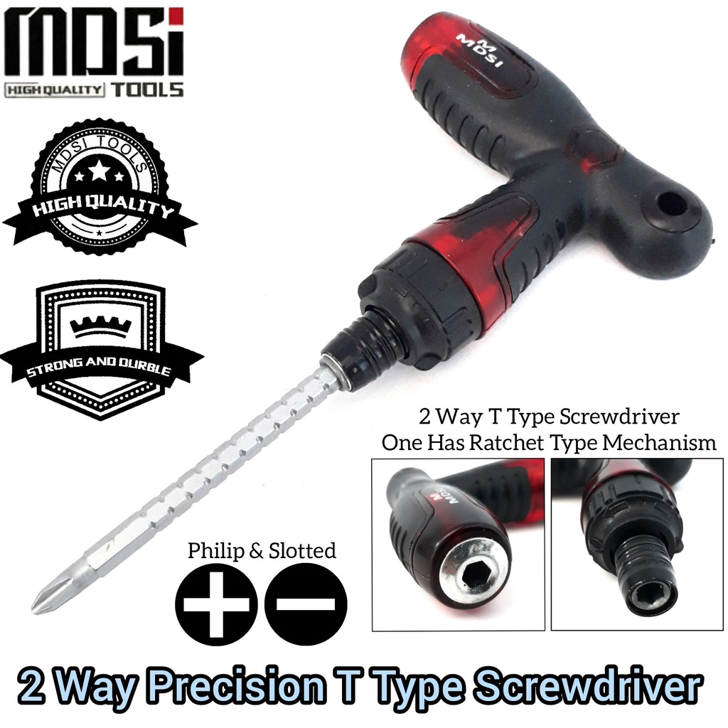 MDSI 2 WAY PRECISION T RATCHET TYPE SCREWDRIVER FOR AUTOMOTIVE AND ...