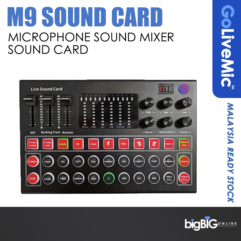 M9 Sound Card Microphone Sound Mixer Sound Card Audio Mixing Console ...