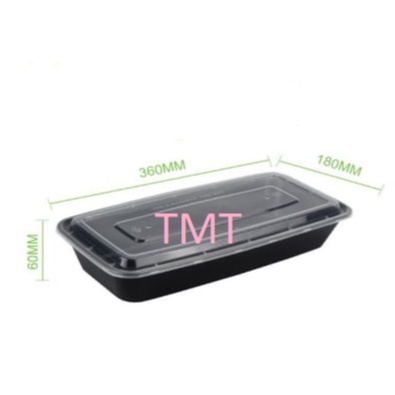 *READY STOCK*BIG BLACK COLOR MICROWAVE SAFE RECTANGULAR CONTAINER WITH ...