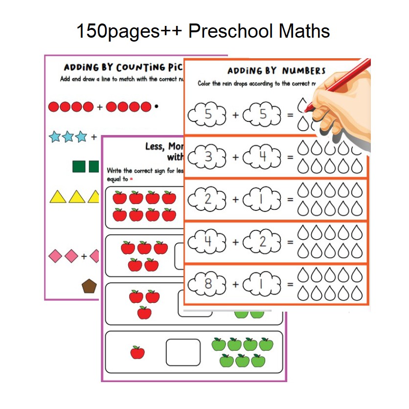 Printable PDF 150pages++ Maths Addition Subraction Calculation English ...