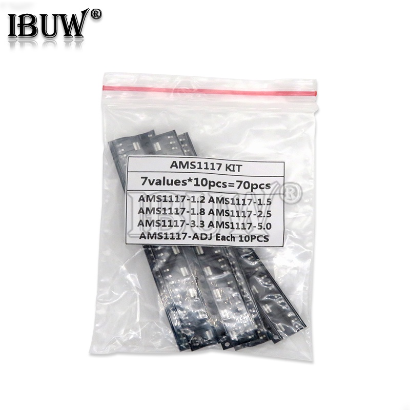 70PCS AMS1117 Voltage Regulator Kit 1.2V/1.5V/1.8V/2.5V/ 3.3V /5.0V/ADJ AMS1117-3.3V AMS1117-3.3 ...