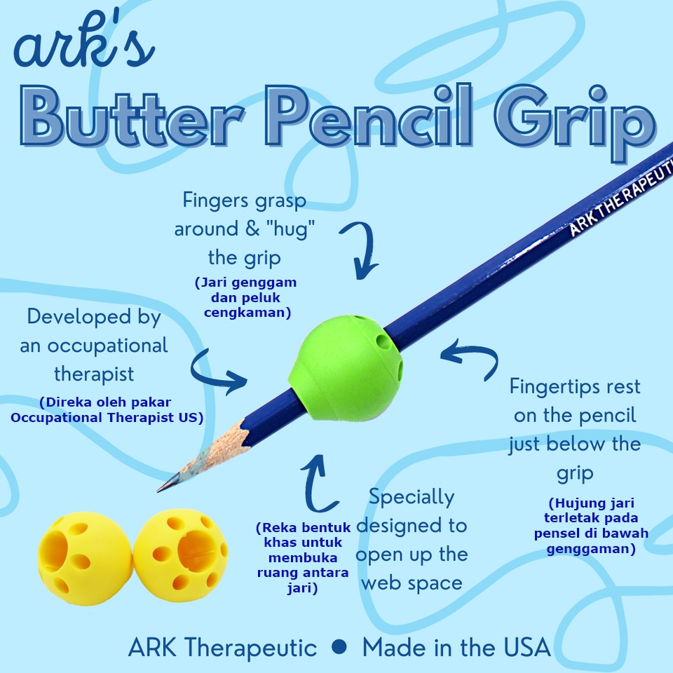 ARK's Butter Grip Combo Proper Finger Positioning Writing And Drawing ...