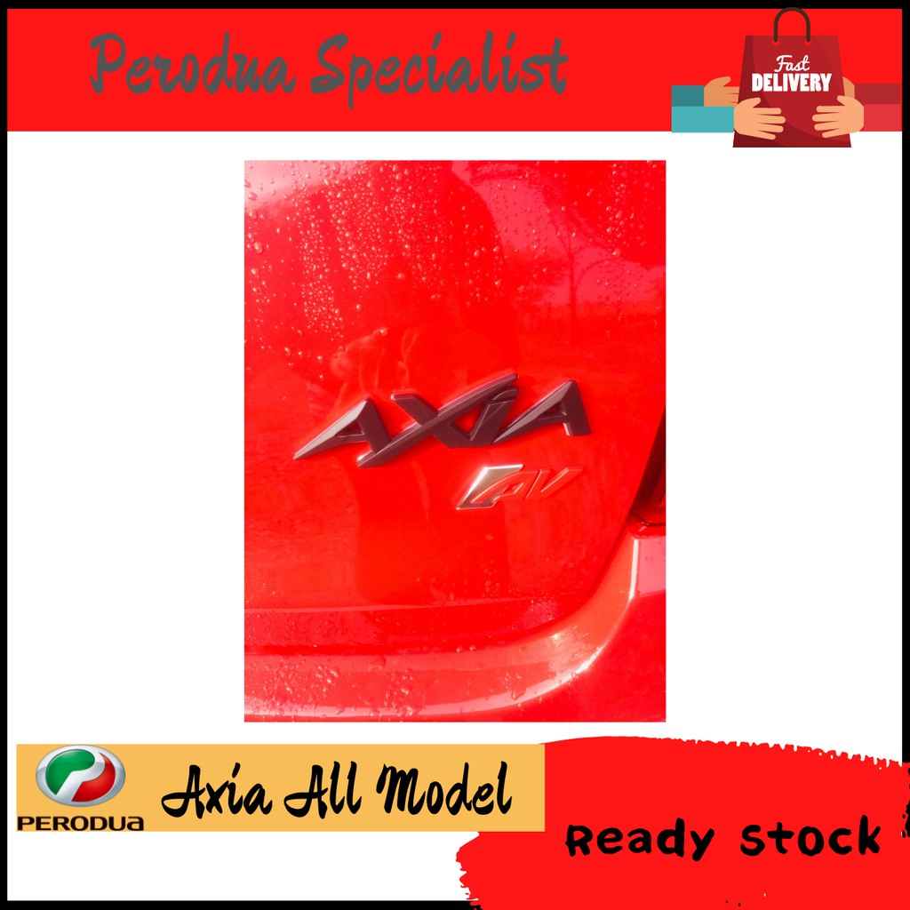 Perodua Axia Black Wording Logo/Logo Emblem | Shopee Malaysia