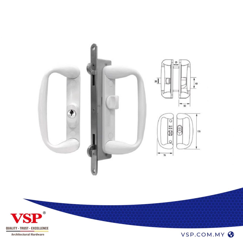 VSP-600VS-602 Sliding Lock with Thumbturn & Key | Shopee Malaysia