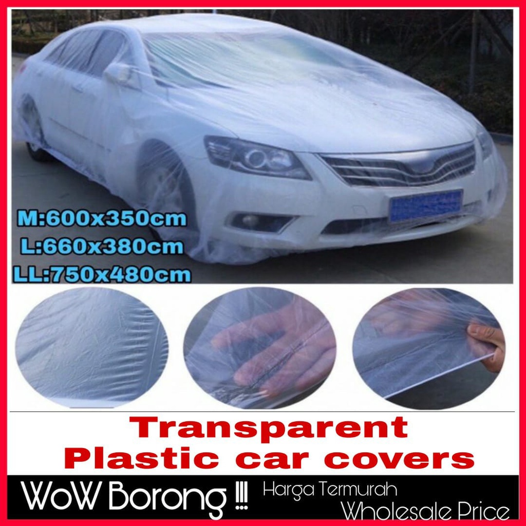 Car Transparent Car Cover Plastic Cover Protection Resistant Waterproof ...