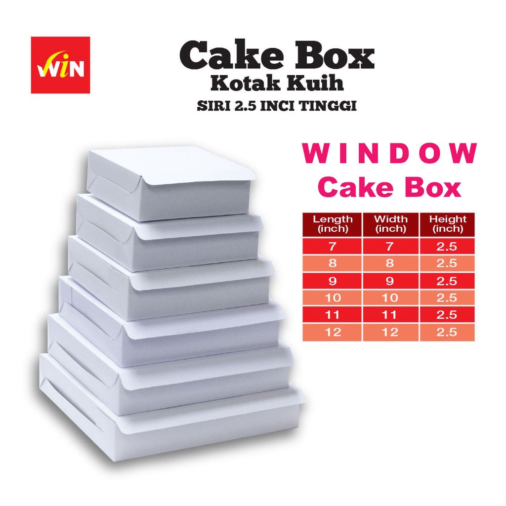 Window Cake Box 💕LOWEST PRICE💕Folding Box with Window, Kuih Lapis Kotak ...