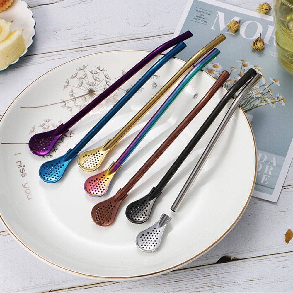 304 Detachable Stainless Steel Straw Drinking Straight Bent Filter ...