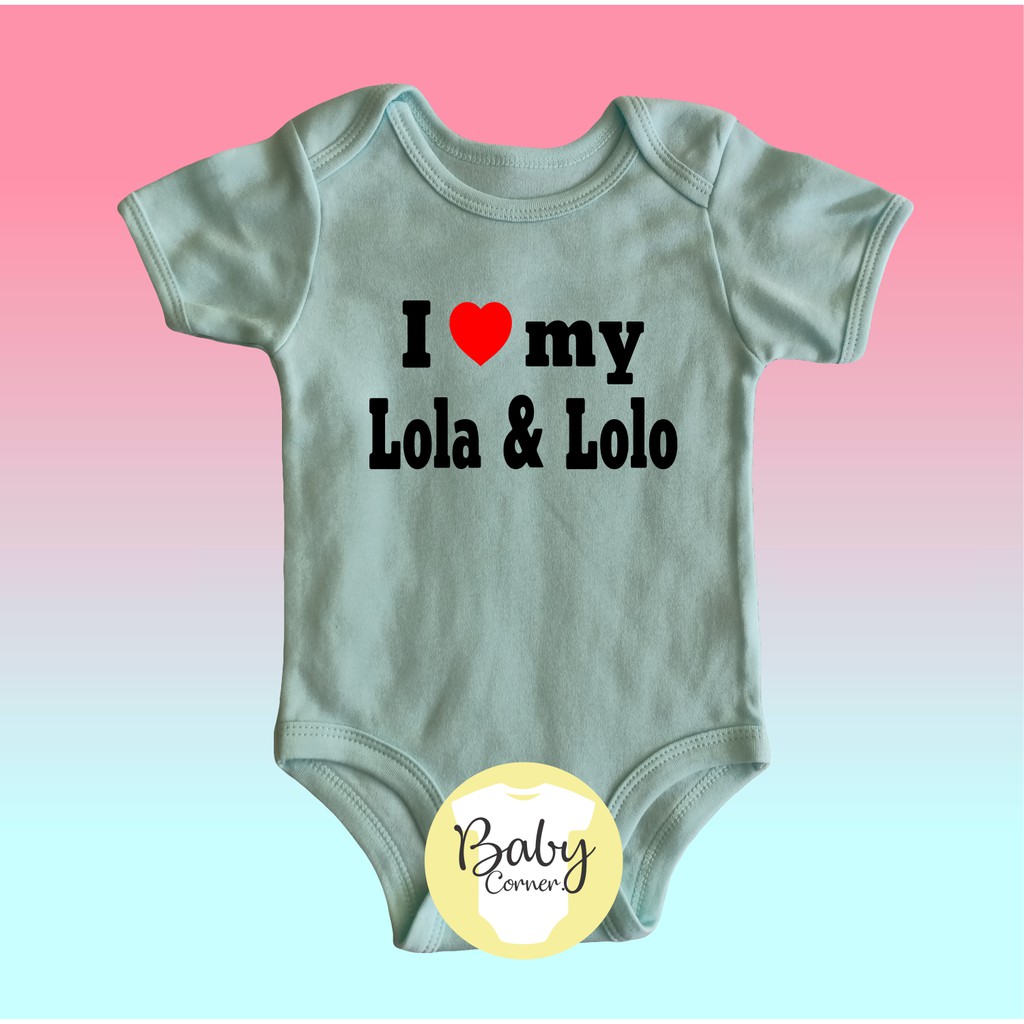 I love my lola and lolo ( statement onesie / baby onesie ) | Shopee Malaysia