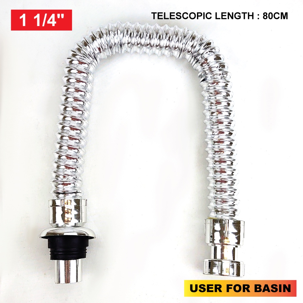 Heavy Duty Flexible ABS Pipe Tube Hose Unitrap Outlet Sink Drain Waste ...