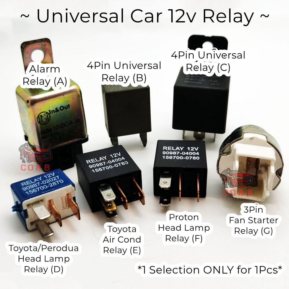 Universal / Proton Head Lamp Relay / Toyota / Perodua Head Lamp Relay ...