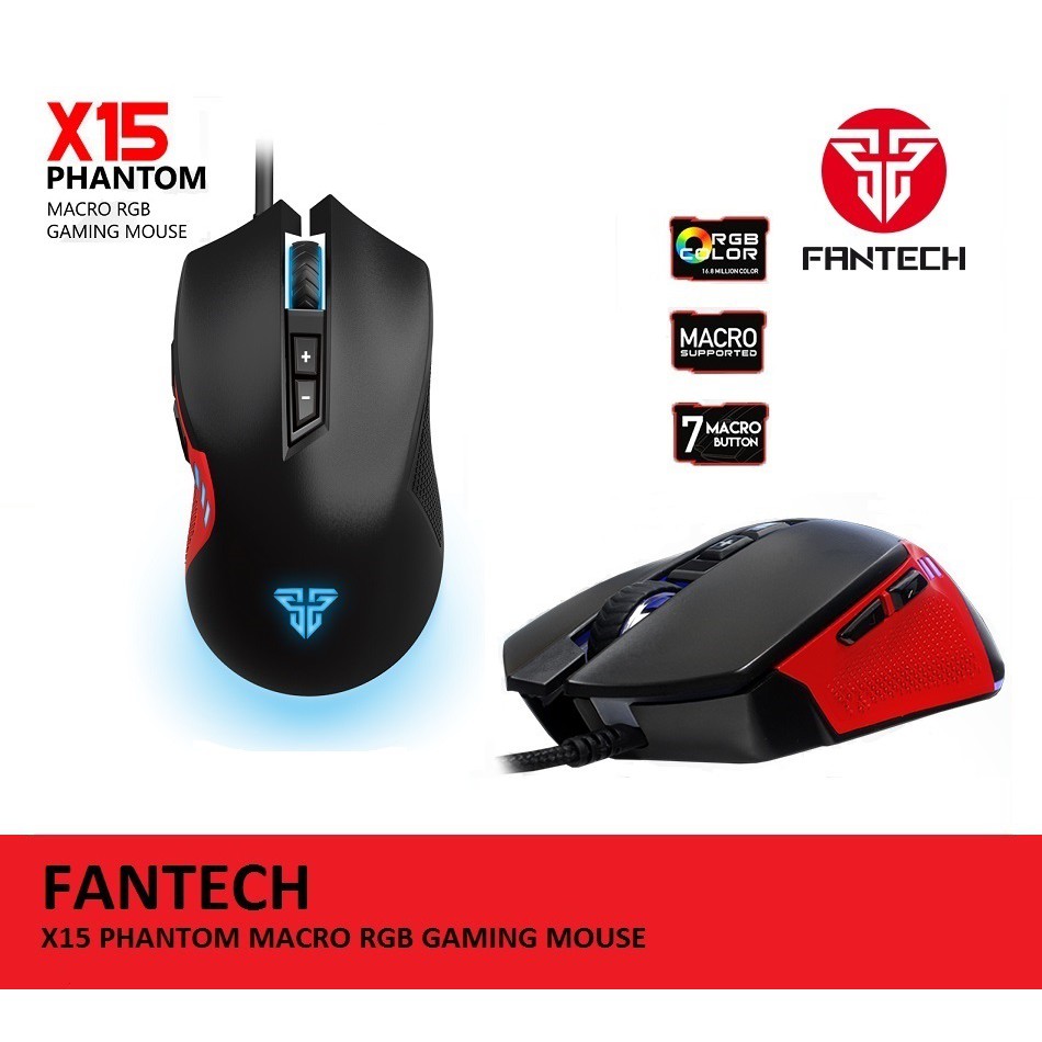 FANTECH X15 PHANTOM 4800 DPI MACRO PRO GAMING MOUSE (USB / GAMING MOUSE ...