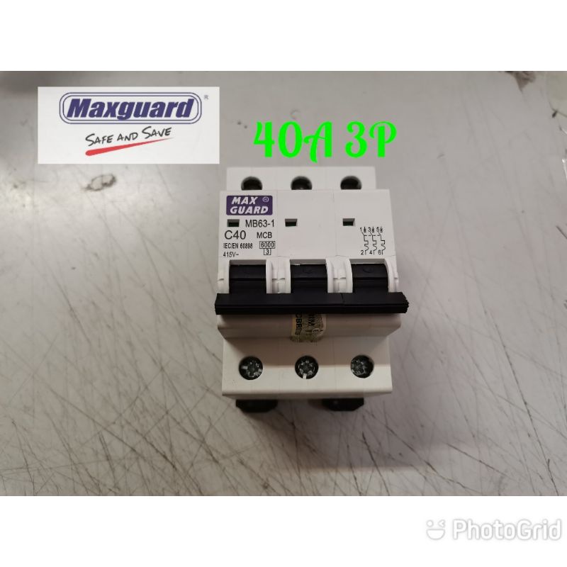 Maxguard 63A 40A 32A 20A 16A 3P MCB /MAIN SWITCH | Shopee Malaysia
