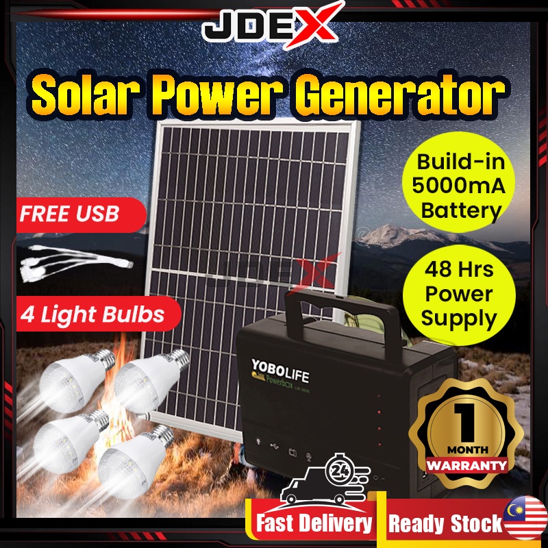 JDEX Yobolife Solar lighting system Portable Panels Charging Generator ...