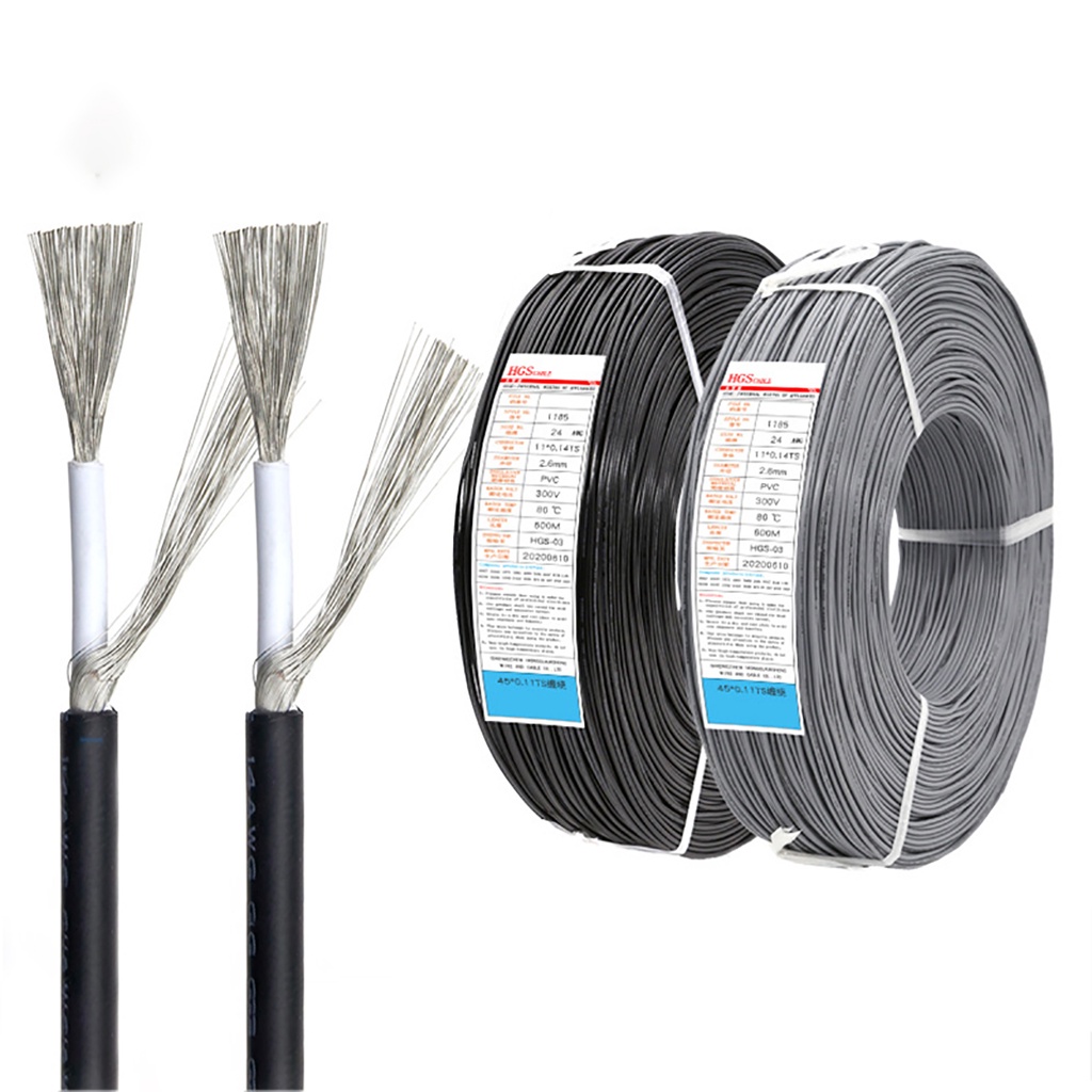 1M UL1185 Single Core Shielded Wire Cable 10AWG-26AWG Audio Wire Signal ...