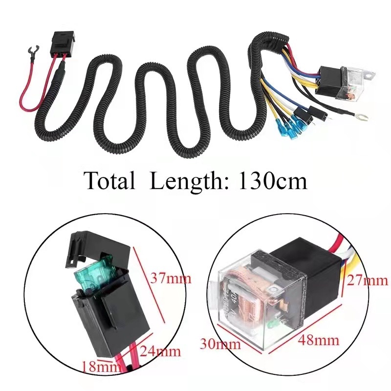 Car 12V Horn Wiring Harness Relay Kit Wire Plug and Play Lorry Dual ...