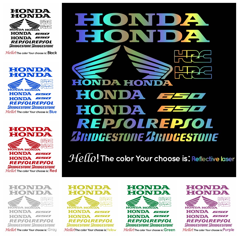 Reflective Color Honda Motor Stickers HINDA HRC Body Side Vinyl Sticker ...