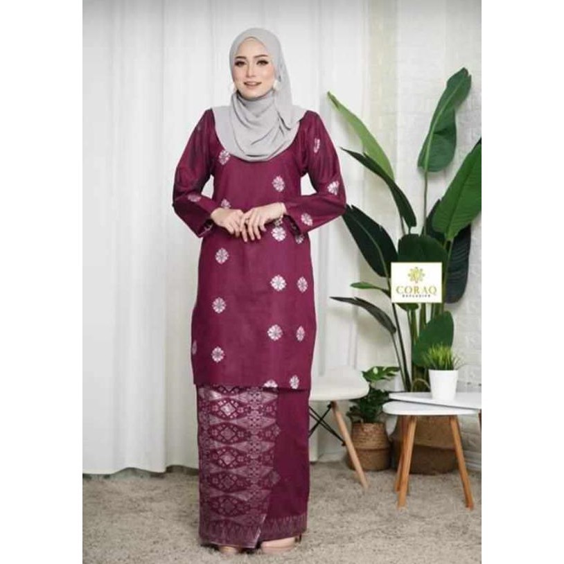 Baju kurung Songket Tenun Bunga Tabur Exclusive | Shopee Malaysia