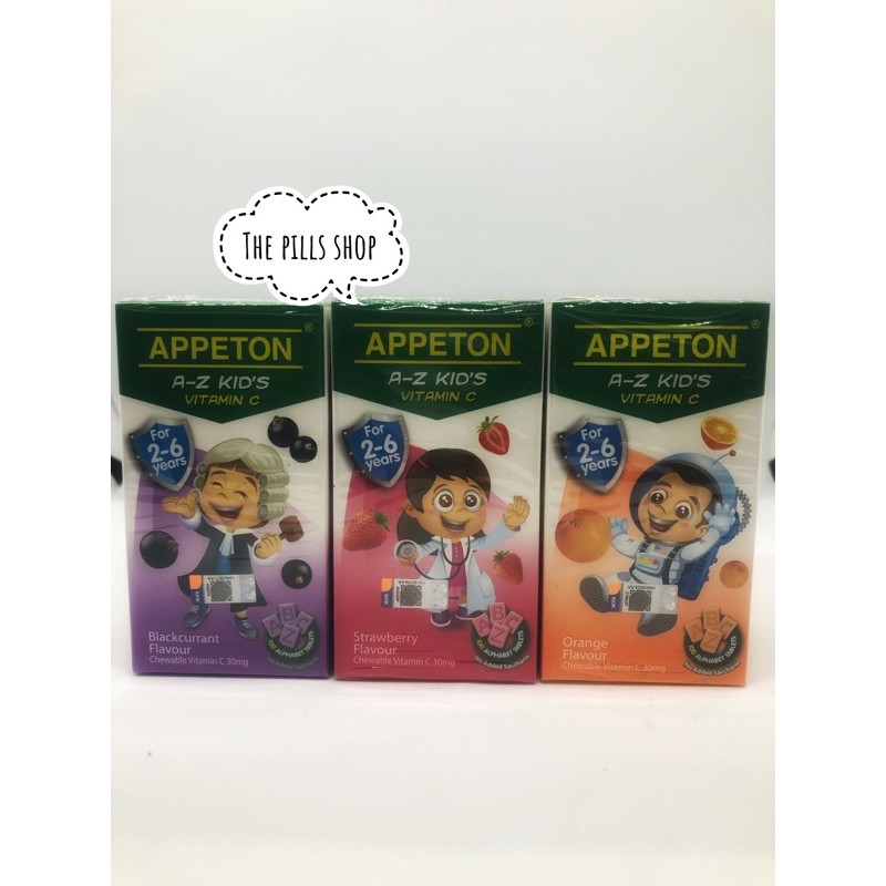 APPETON A-Z KID'S VITAMIN C chewable Vitamin C 30mg (Orange Flavor ...