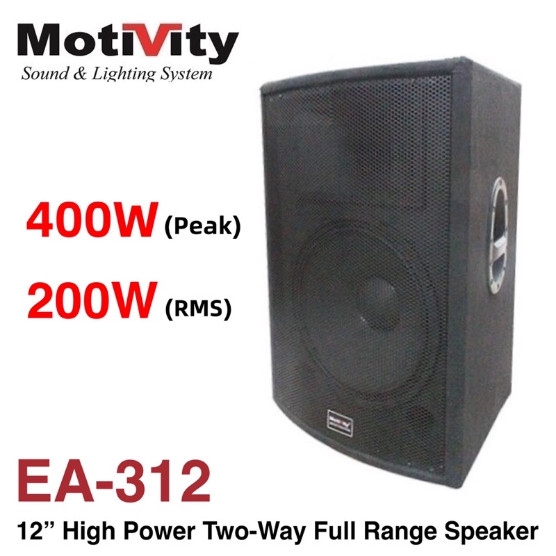 (1 PAIR)Motivity EA-312 12" 2 Way 400W Peak 200 Watt RMS Full Range Speaker | Shopee Malaysia