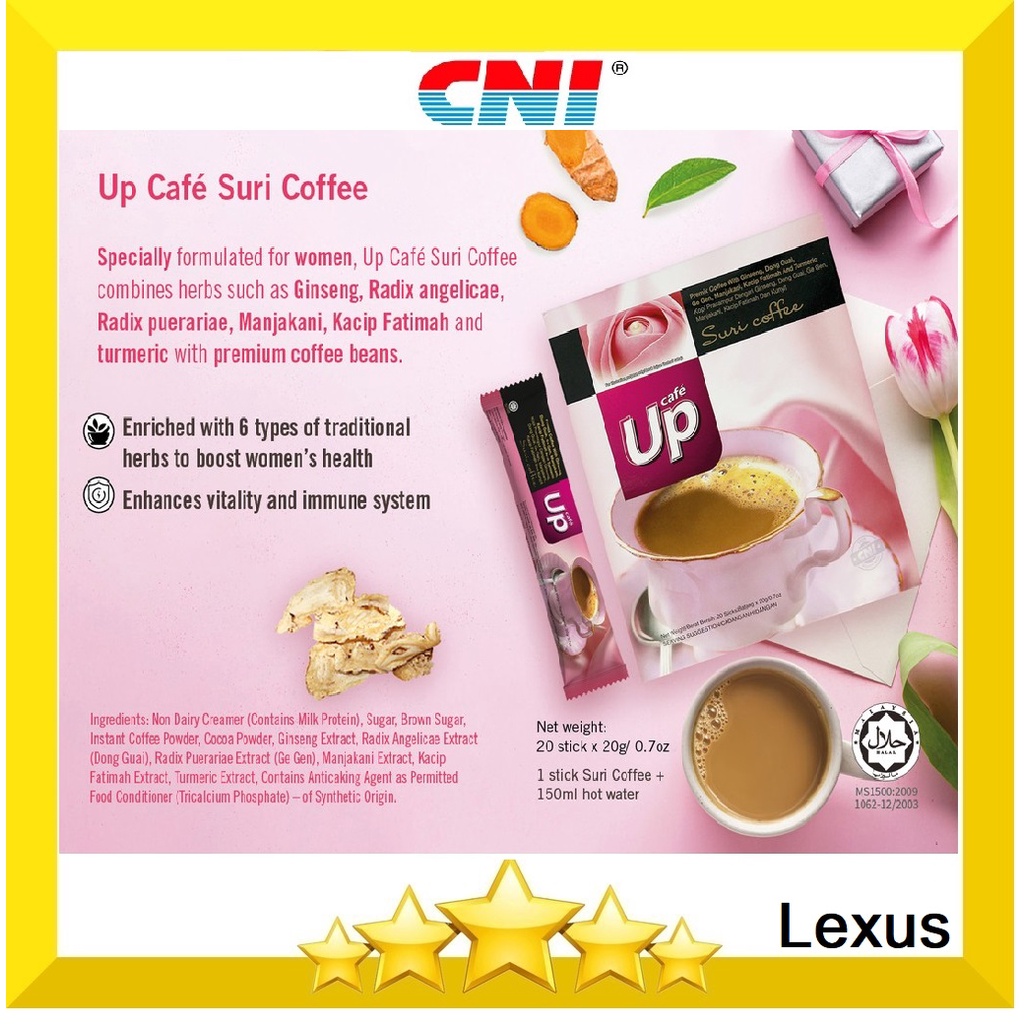 CNI Up Cafe Suri Coffee 15s - Kopi Pre-Mix Khas Untuk Wanita | Shopee ...