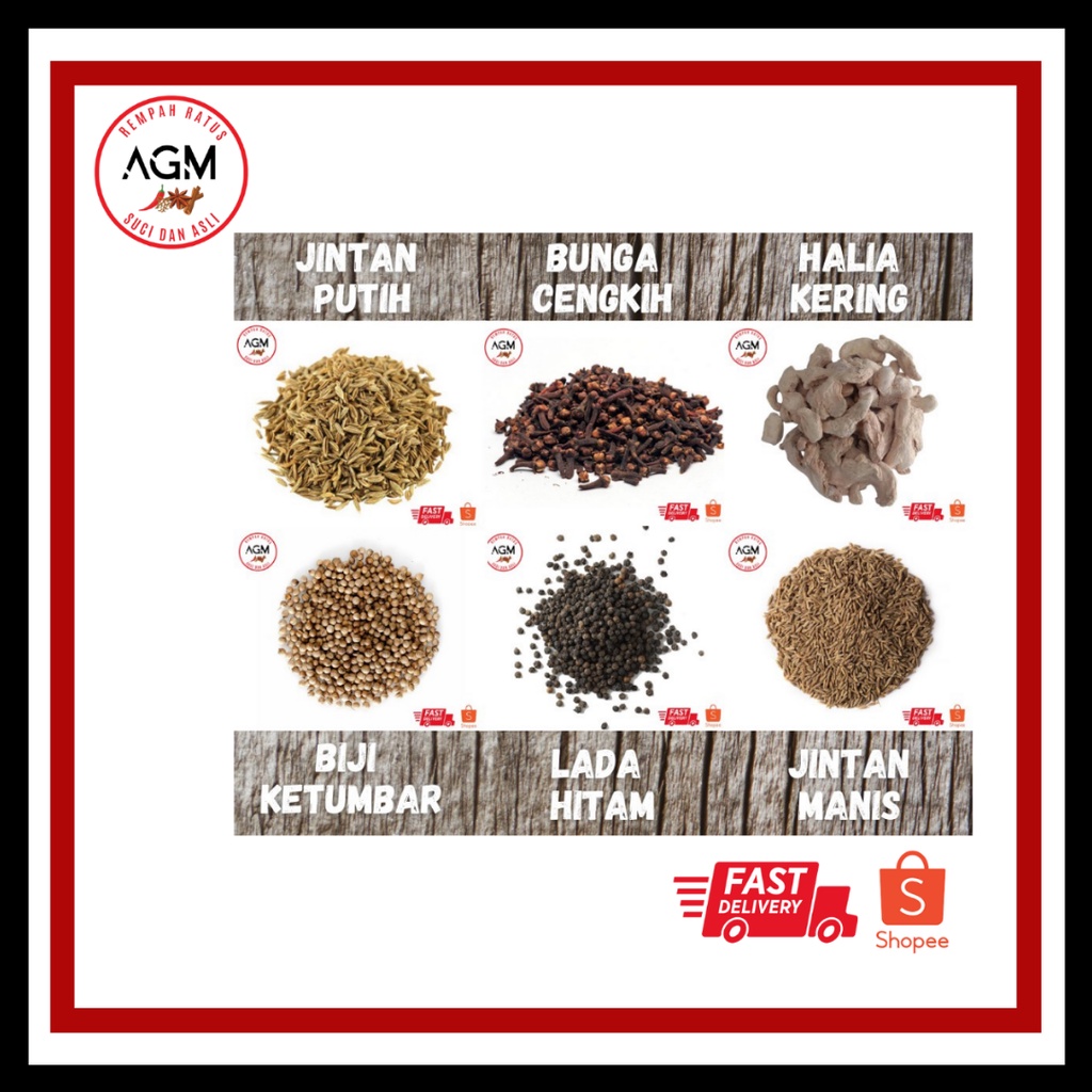 JINTAN PUTIH , BUNGA CENGKIH, HALIA KERING, BIJI KETUMBAR, LADA HITAM ...