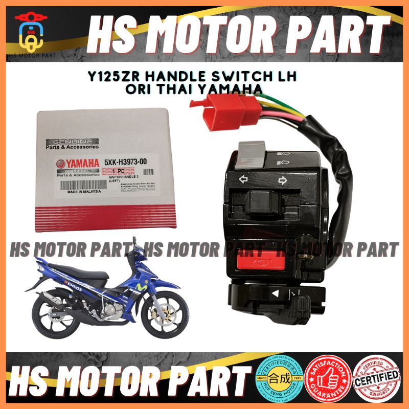 HSMOTORPART Y125 Handle Switch LH Ori Thai Yamaha,Y125 Switch Lampu Kiri Original Thai Yamaha ...