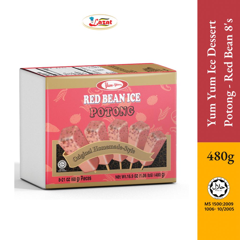 Yum Yum Ice Cream Potong Dessert Red Bean (60ml x 6pcs x 1 box ...