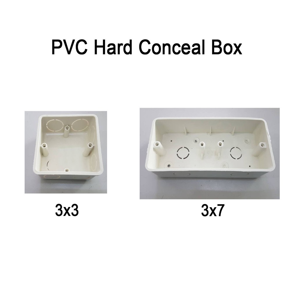 3x3 HARD PVC Single Conceal Box / 3x7 HARD PVC Double Conceal Base ...
