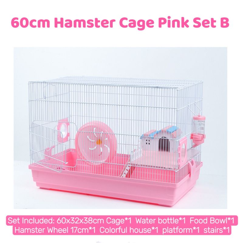 XL Hamster Cage 60x32x38cm Full Set 17cm Hamster Wheel Hamster Water ...