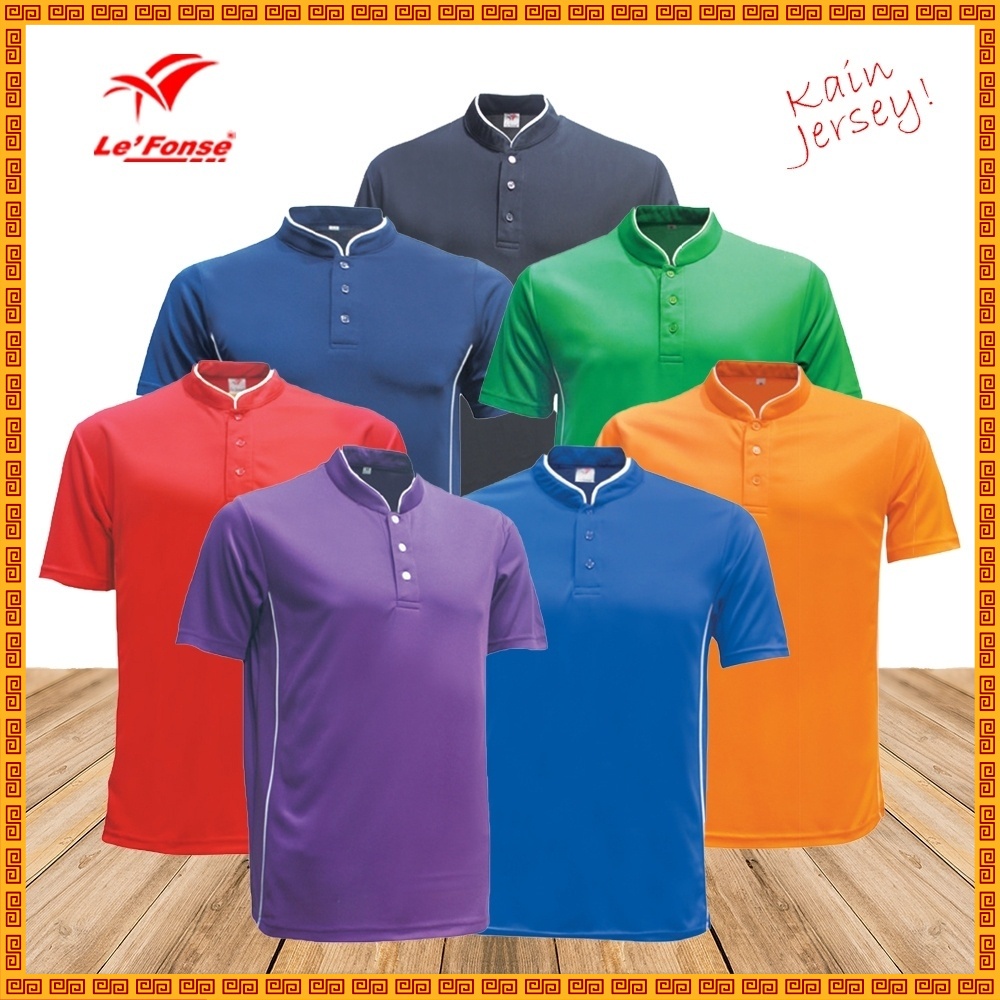 Lefonse Unisex Premium Microfiber Mock Neck Polo Shirt - Navy / Red ...