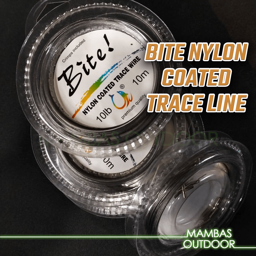 Bite Nylon Coated Trace Line 10m 5lb-200lb Tali Perambut Pancing ...