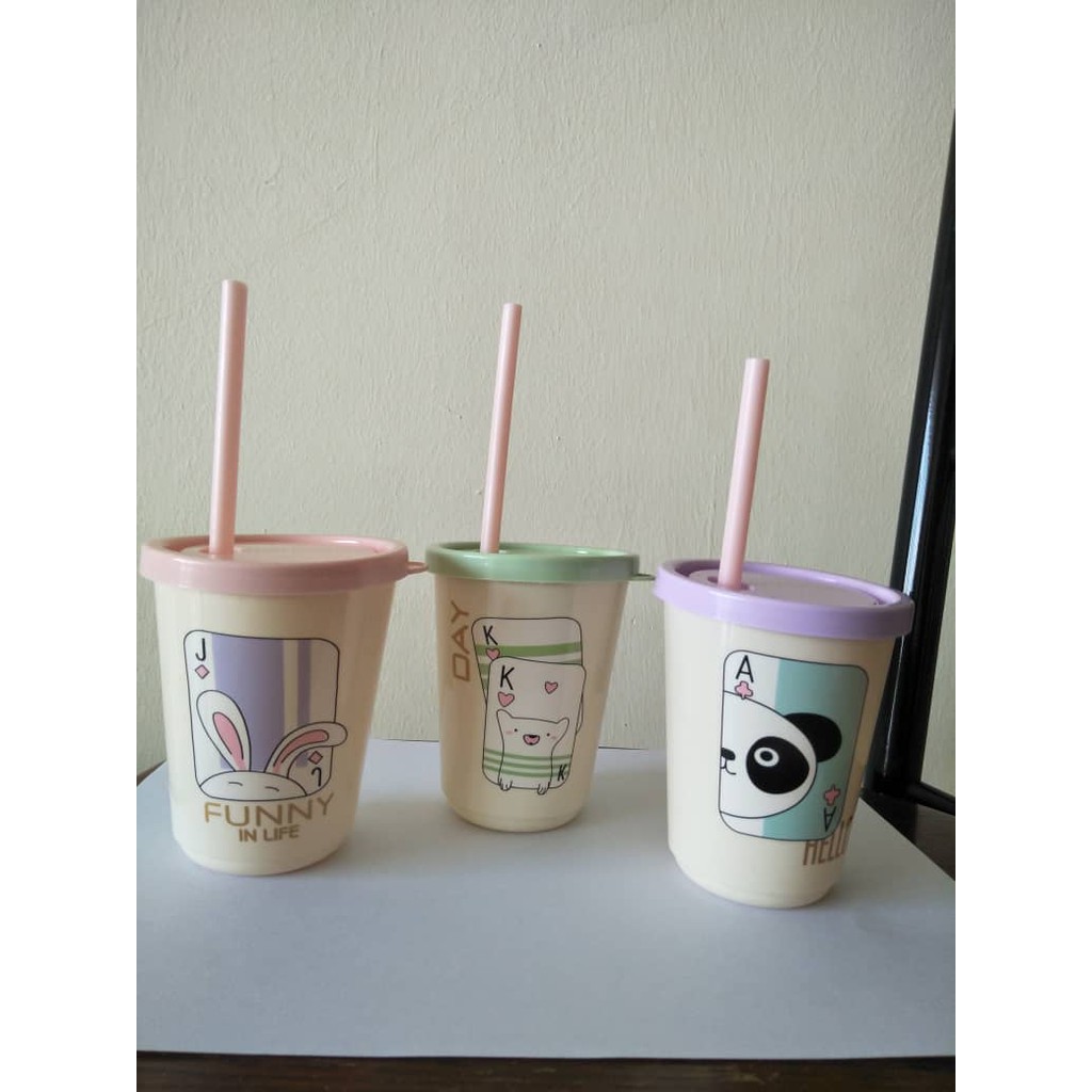 [CP01] Gelas plastik 3 pcs/ Tupperware Deluxe Mug /Bekas air minuman ...