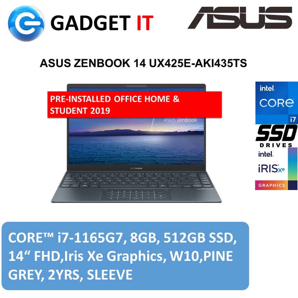 ASUS ZENBOOK 14 UX425E-AKI435TS / UX425E-AKI487TS LAPTOP (I7-1165G7,8GB ...