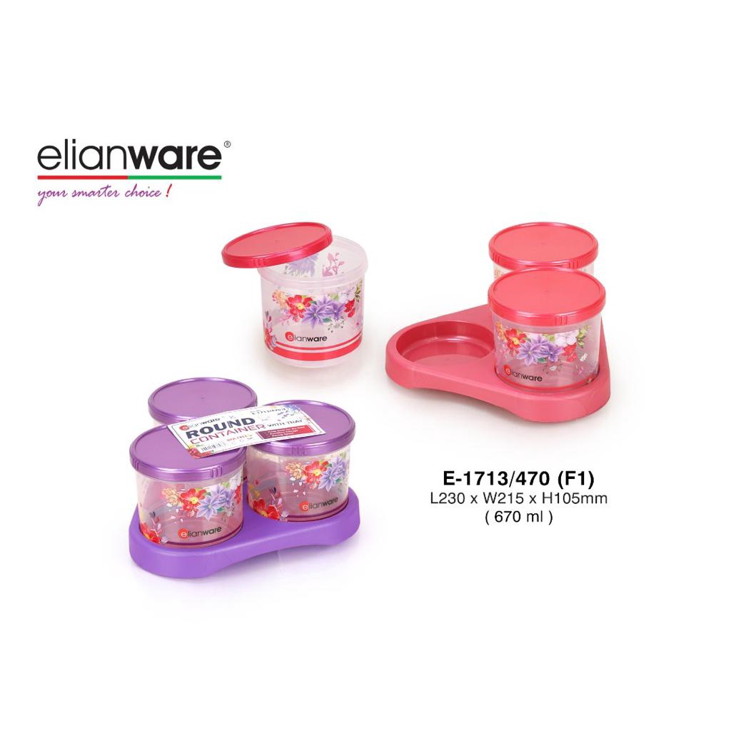Elianware E-1713/470 (F1) 3pcs Round Food Snacks Candy Canister ...