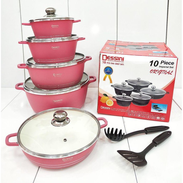 10 Dessini Italy Premium Cookware High Class Non Stick Cooking Pot ...