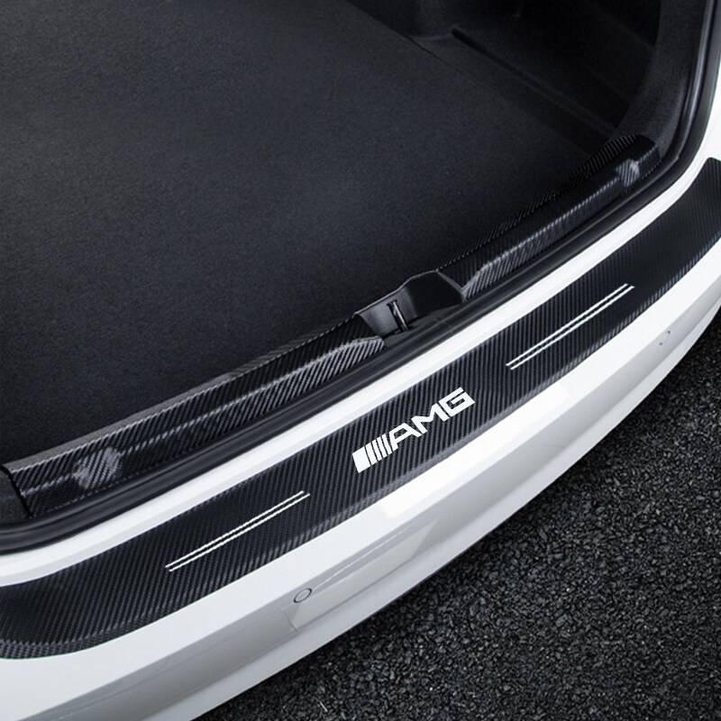 Car Rear Bumper Scuff Protective Plate Sill Pedals Trunk Edge Sticker ...