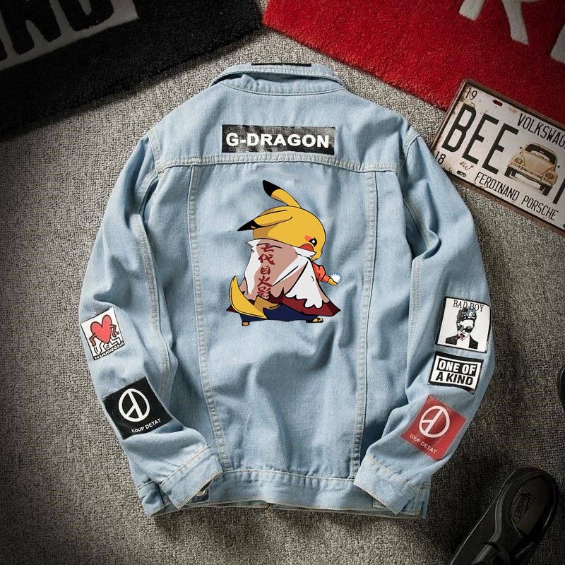 Jaket jeans lelaki bomber jacket men Versi Korea Cowboy jacket men's ...