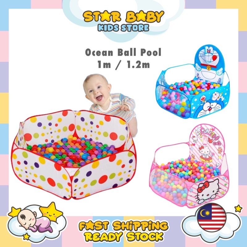 Ready Stock Ocean Ball Pool Tent Foldable Doraemon Children Pool Khemah ...