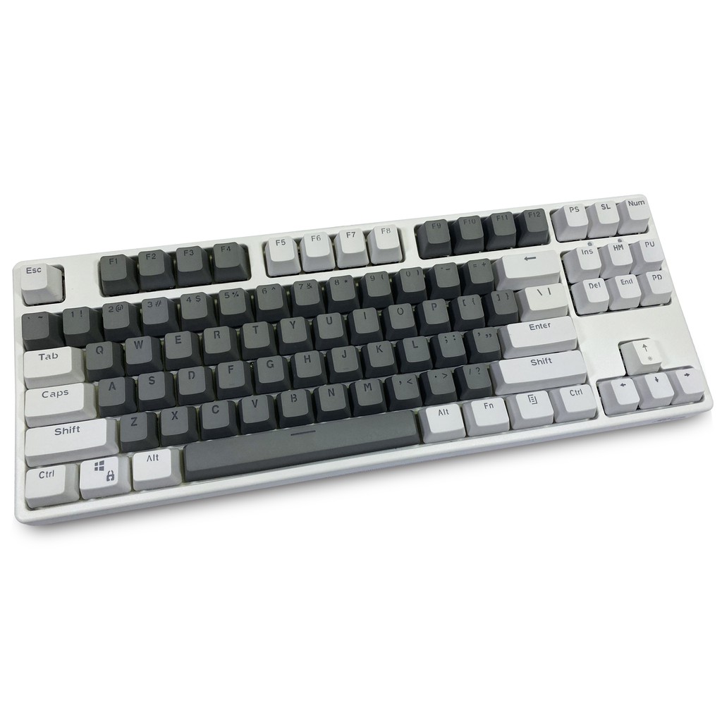 White grey Keycaps, 87 PBT Keys Keycaps Mechanical Keyboard Keycaps ...