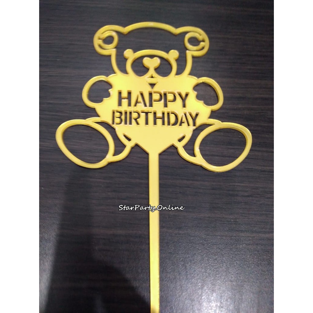 Hbd Mix Bear Acrylic Topper /Cake Topper/Cake Decoration | Shopee Malaysia