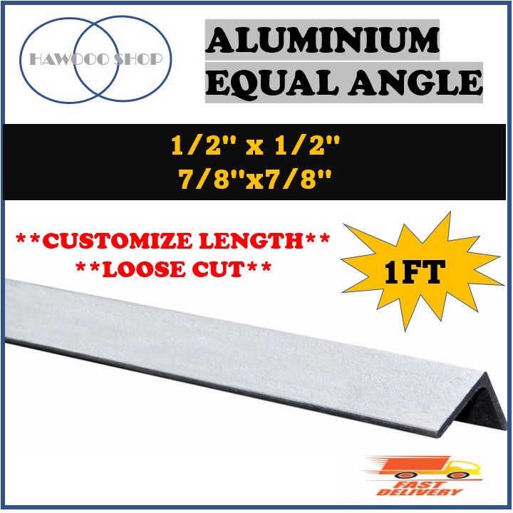 【1Feet】 Aluminium Equal Angle Bar /L Shape Bar/ Sudut Aluminium ...