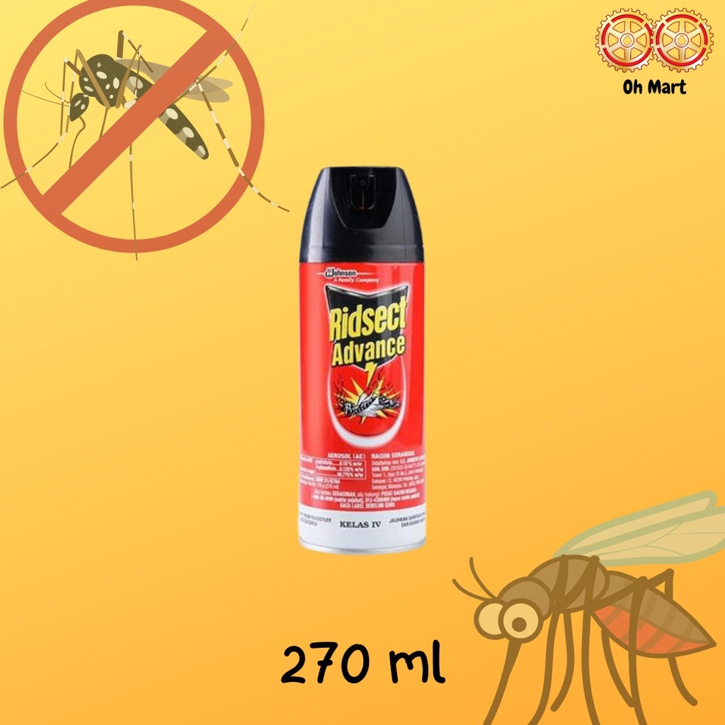 Ridsect Advance Mosquito Spray/ Aerosol Racun Serangga (600ml/270ml ...