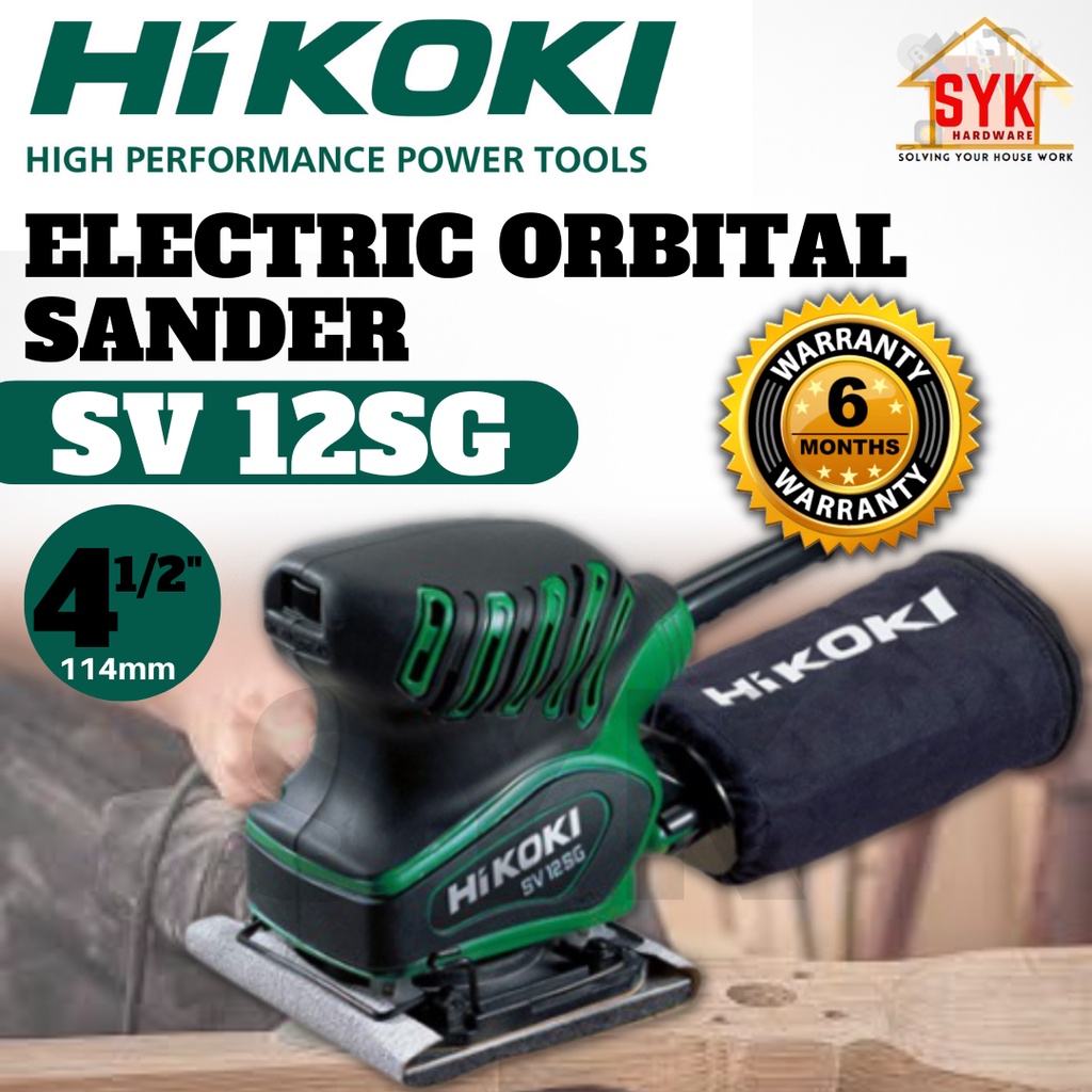 SYK HIKOKI HITACHI SV12SG 114mm Electric Orbital Wood Sander Machine Mesin Orbit Gosok Kayu ...