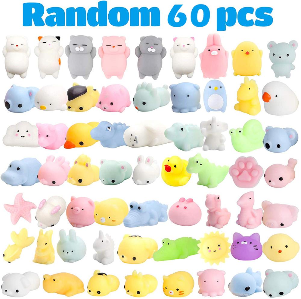 60 Pcs Kawaii Squishies Mochi Anima Squishy Toys for Kids Party Favors ...