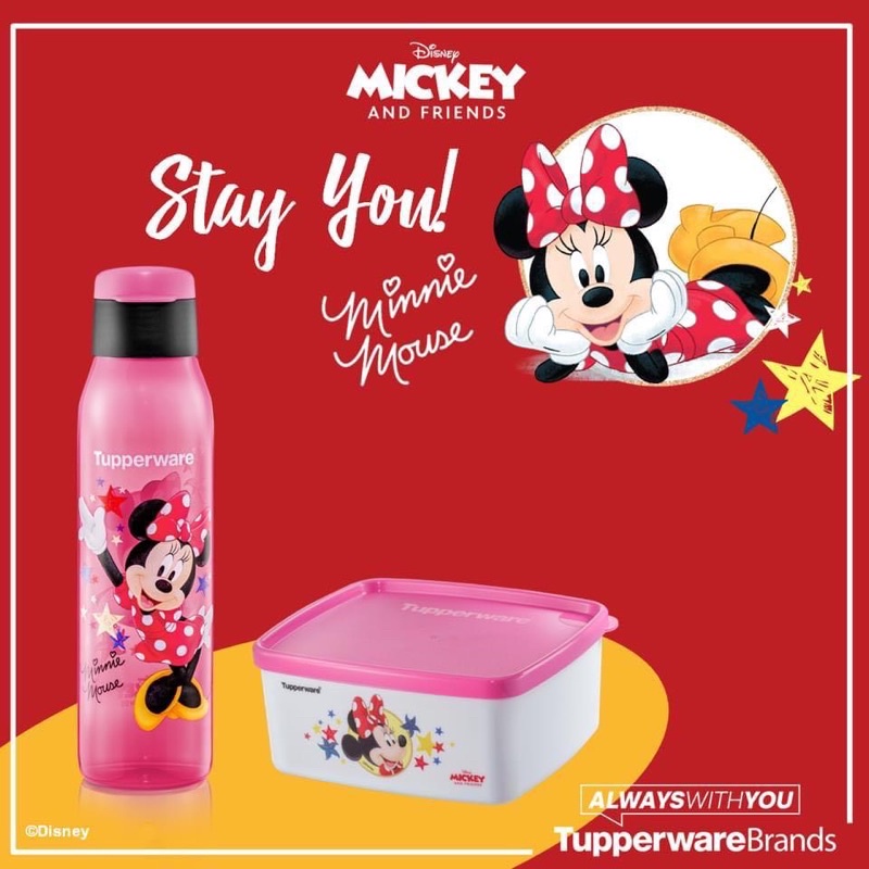 🔥Ready Stock🔥 Tupperware Minnie Eco Bottle 500ml & Snack Box 400ml - 1 ...