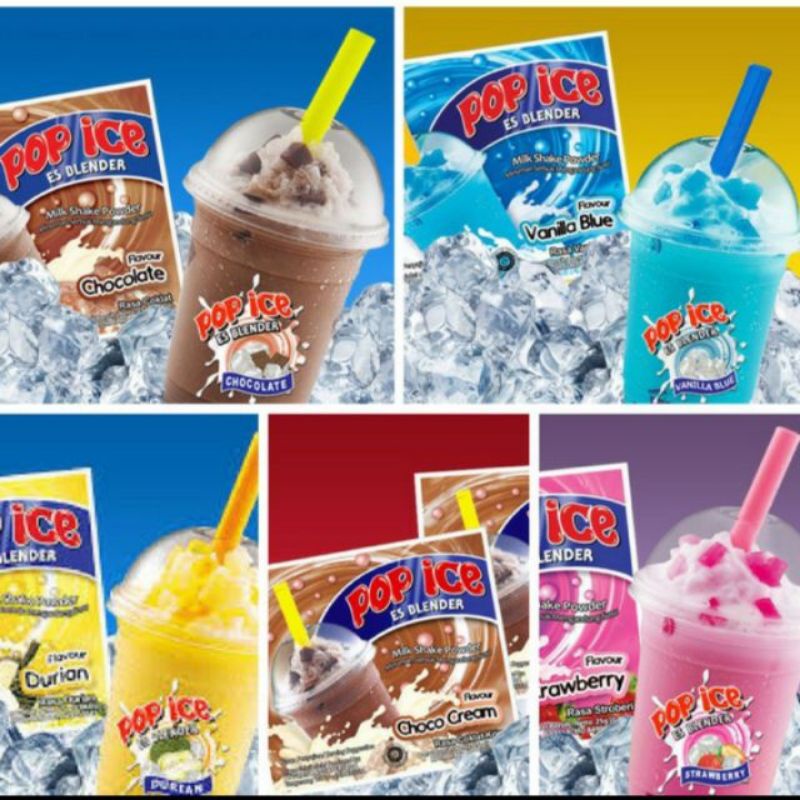 POP ICE 10 SACHET x 25 GRAM ES BLENDED PELBAGAI PERISA | Shopee Malaysia