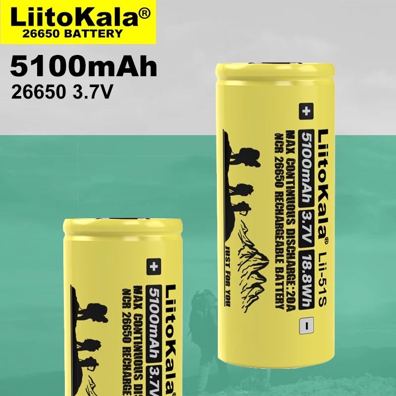 Liitokala Lii-51s Original 26650 battery 3.7V 5100mAh 20A 26650 ...