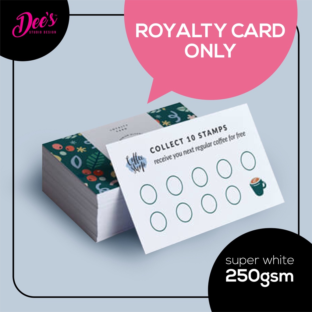 Royalty card / Loyarty Card / Redeem Card + Stamping Cop | Shopee Malaysia