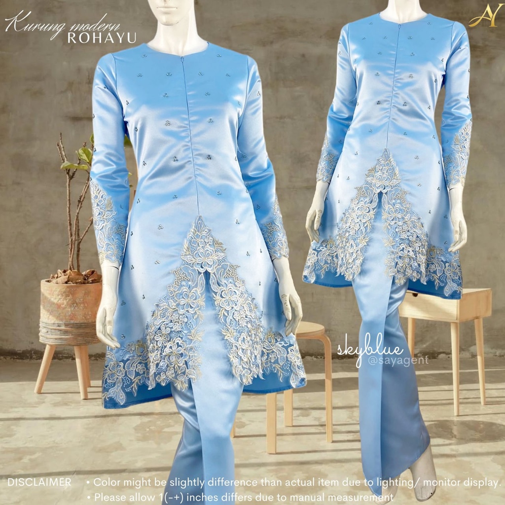 Baju Kurung Modern ROHAYU : Kebarung Kebaya Moden Satin Duchess Sulam ...